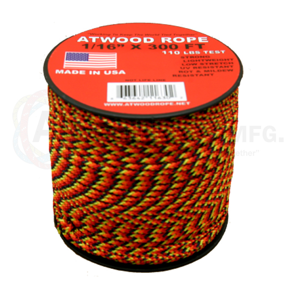 Atwood Rope MFG Utility Rope 1/16" (110lb/50kg) 30m Made in USA ...