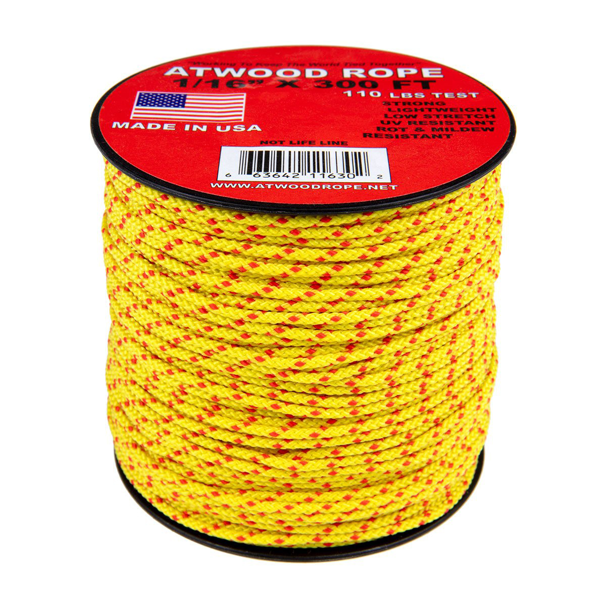 Atwood Rope MFG Utility Rope 1/16" (110lb/50kg) 30m Made in USA ...